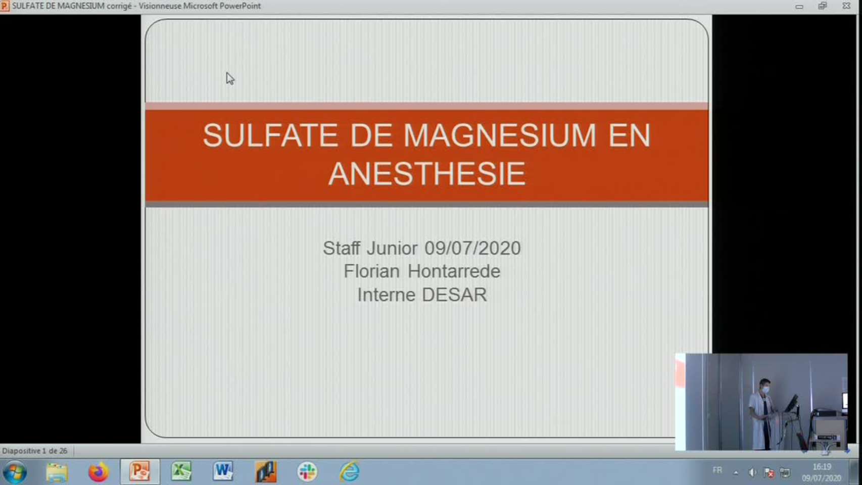 OFA et sulfate de magnésium — Staff junior — MAPAR — anesthésie réanimation